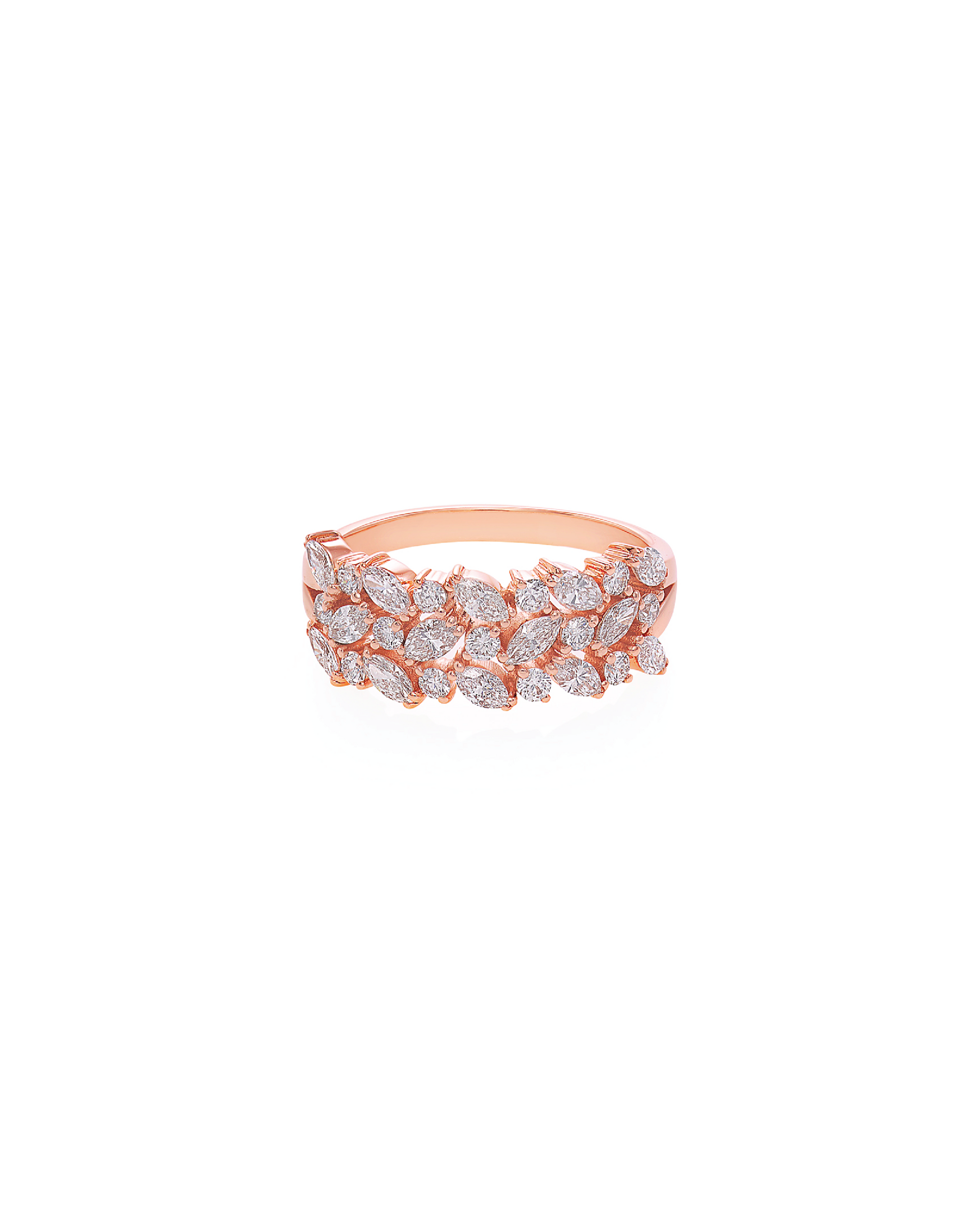 3-Row Marquise Rose Gold Ring
